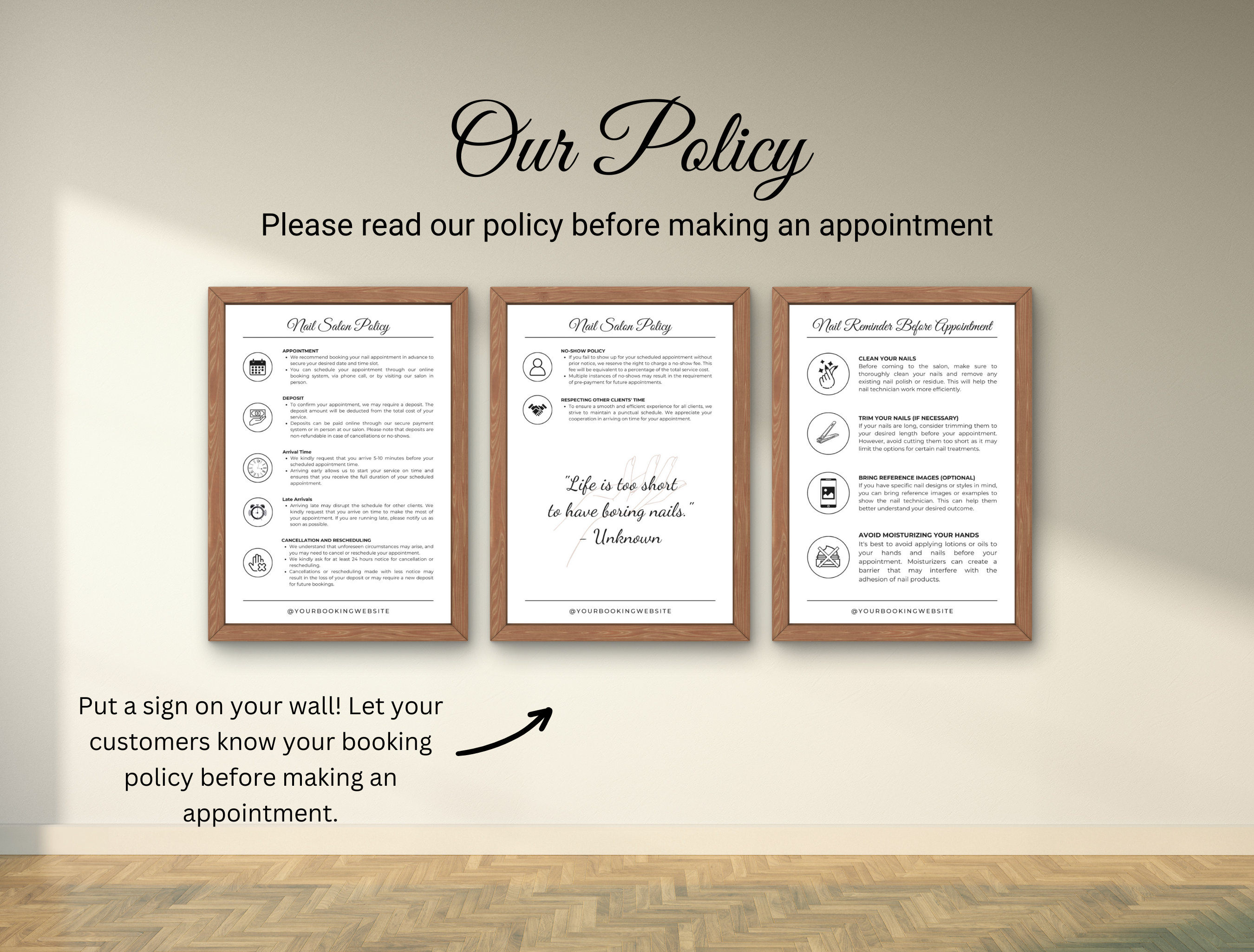 Printable Nail Booking and Cancellation Policy Templates for Nail Tech ...