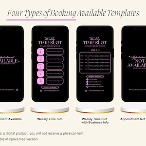 Weekly Available Time Slot Flyer Template Pink Aesthetic Canva, Social ...
