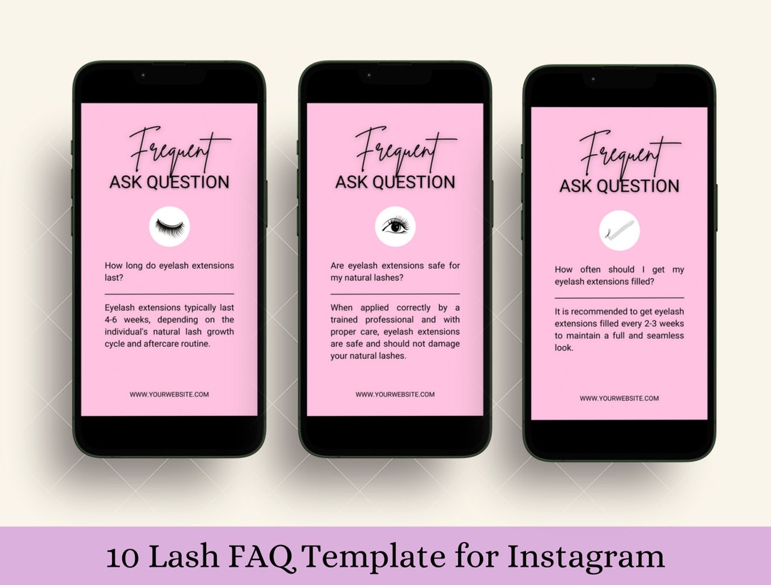 Editable Lash Tech Frequent Ask Question and Answer Canva Templates for ...