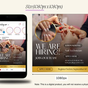 We Are Hiring Flyer for Beautician Nail Tech Technician Job Opening ...