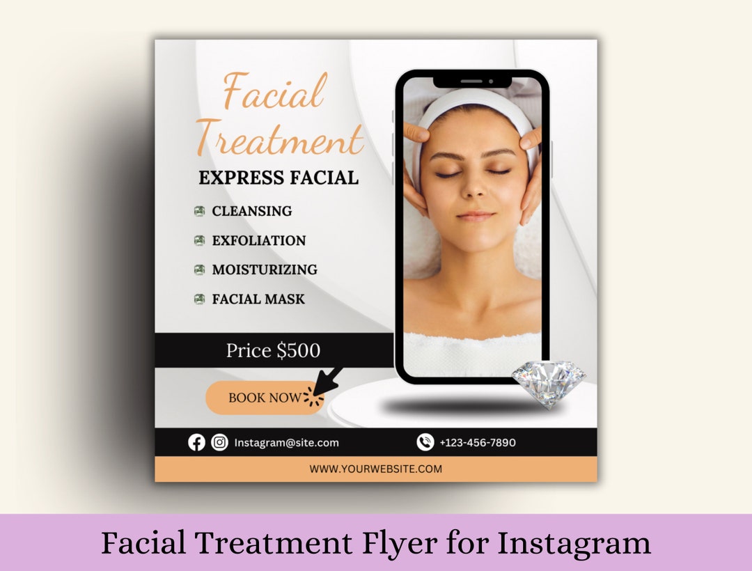 Editable New Client Facial Specials Spa Treatment Deal Flyer Template ...