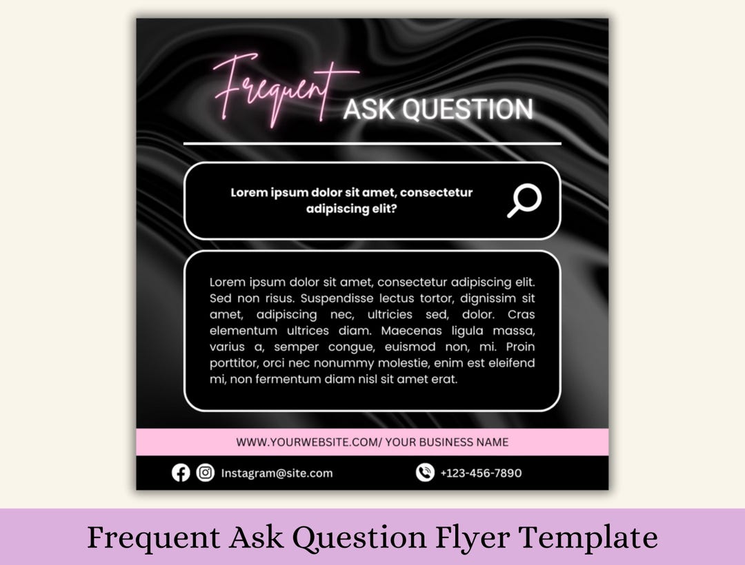 Editable Frequent Ask Question and Answer Canva Template for Social ...