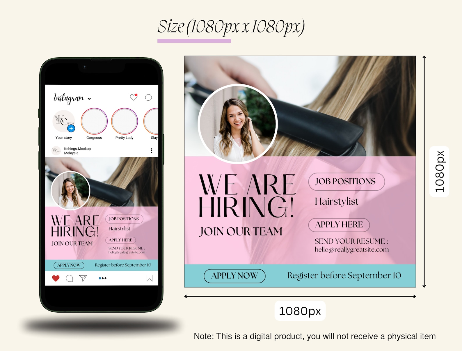 We Are Hiring Flyer for Beautician Hairstylist Salon Job Opening ...