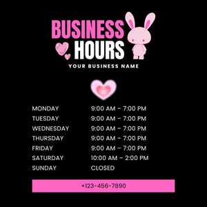 Editable Salon Business Hours Sign Template | Instagram Post and Story ...