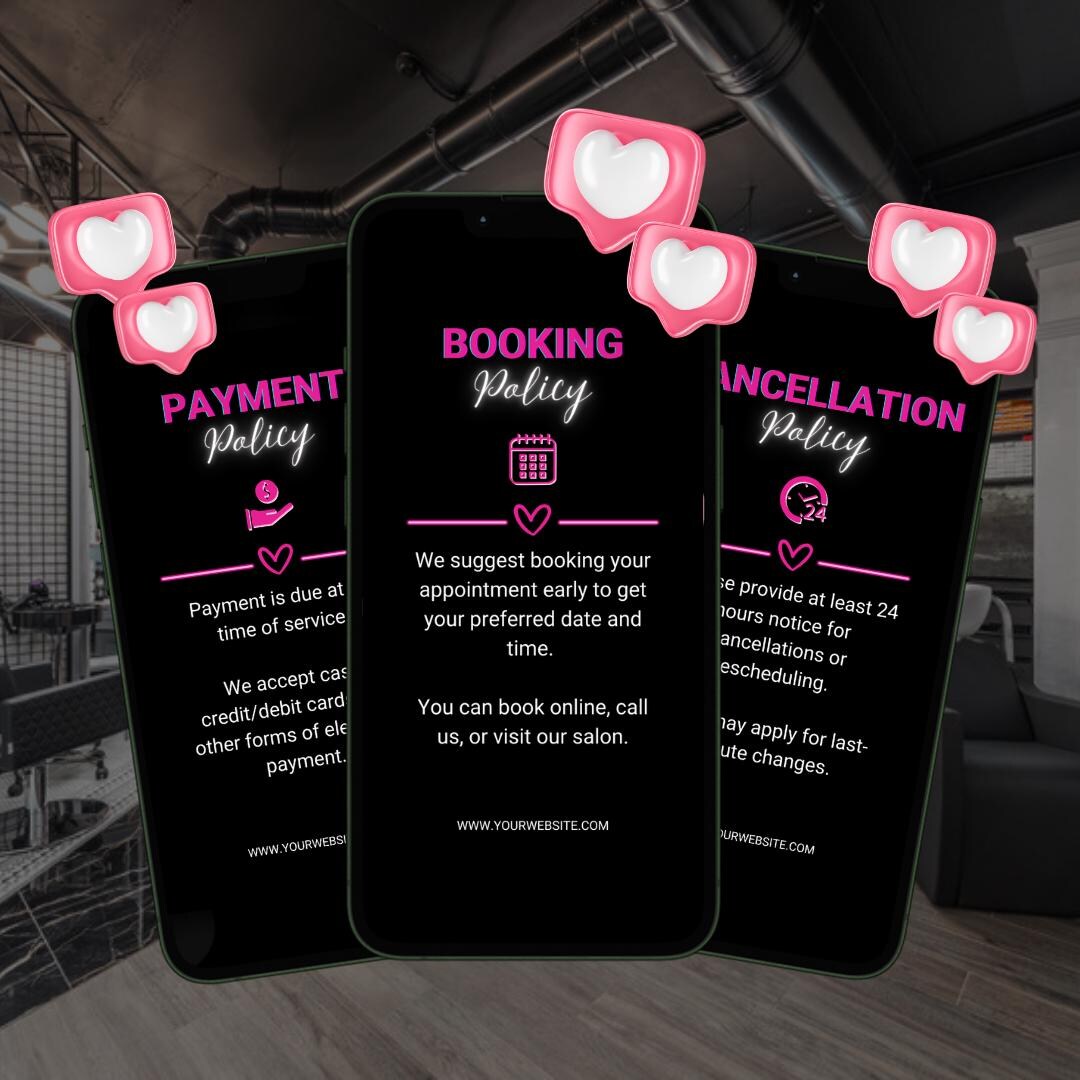 Booking Policy Canva Template, Printable Term and Condition for Beauty ...