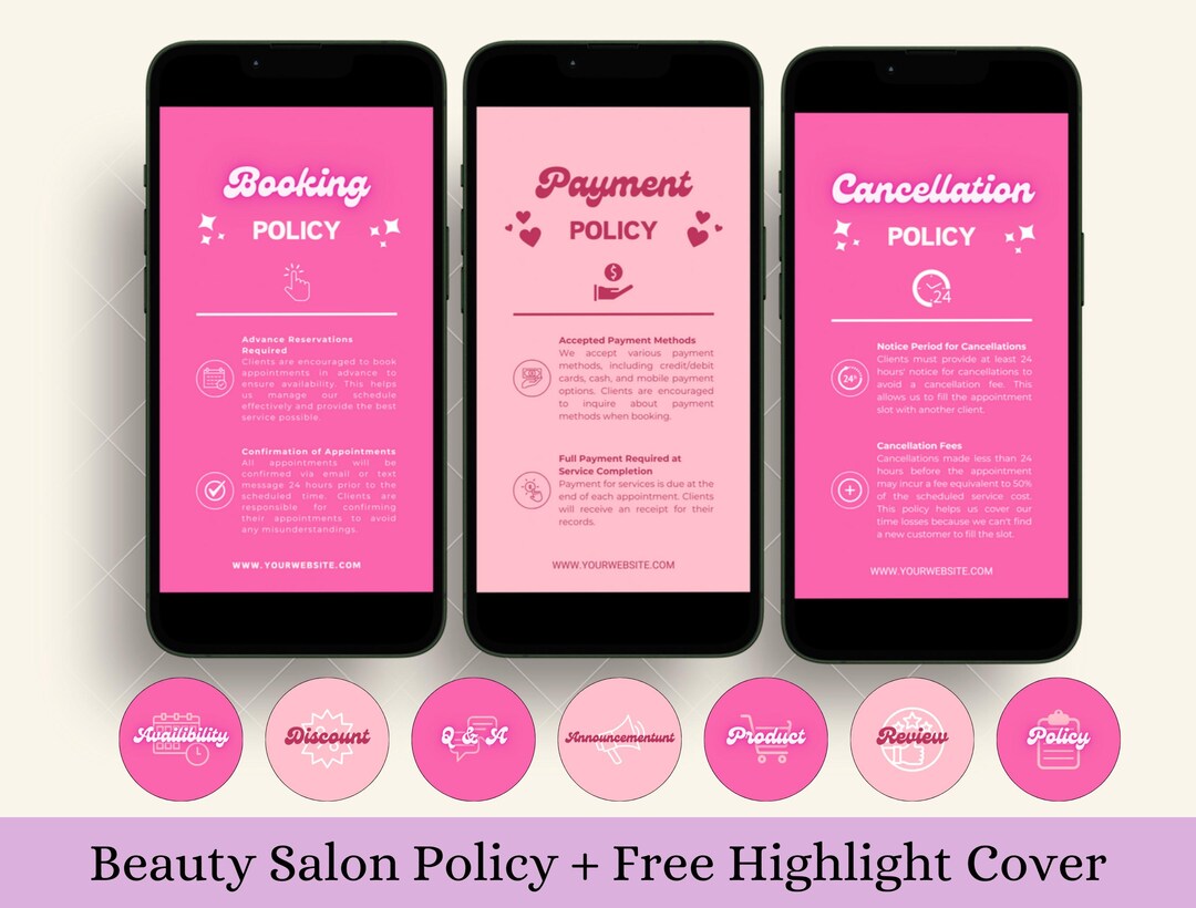 Booking Policy Template Pink Canva, Term and Condition, Cancellation ...