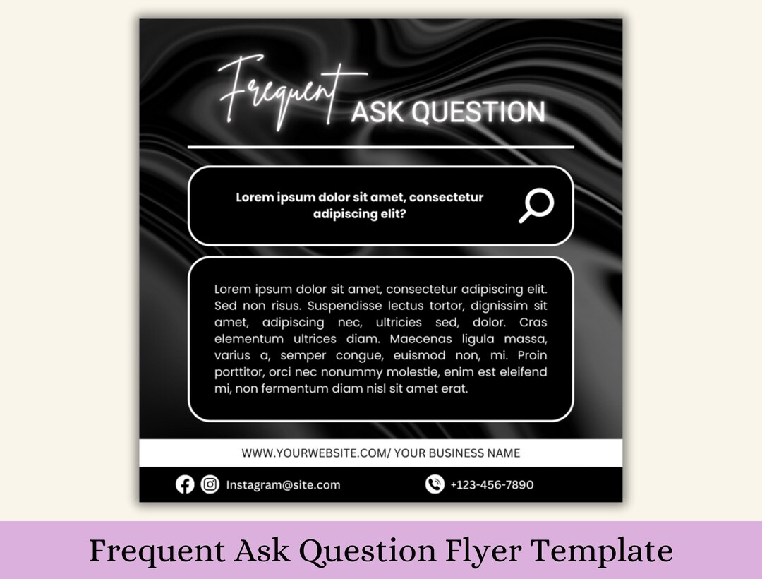 Editable Frequent Ask Question and Answer Canva Template for Social ...