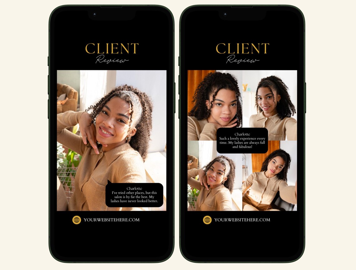 Editable Lash Salon Client Review Template | Canva Instagram Post IG ...