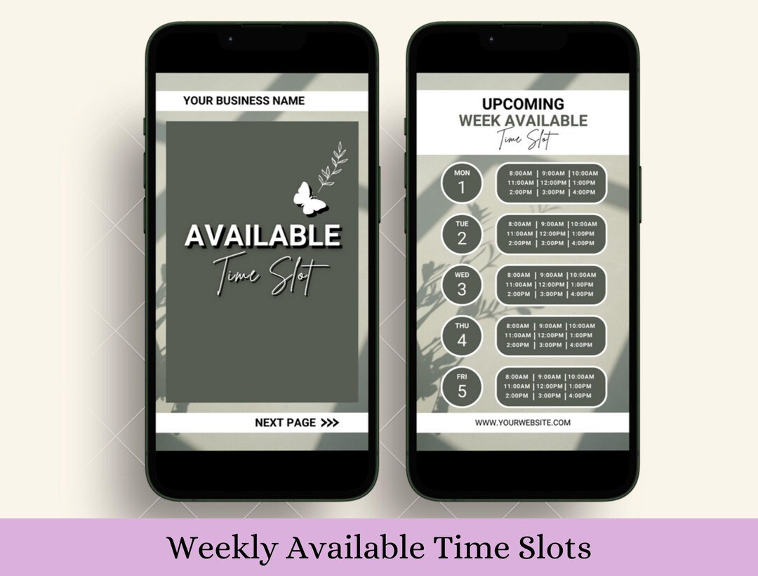 Sage Green Weekly Schedule Template | Salon Time Slot Planner Flyer ...