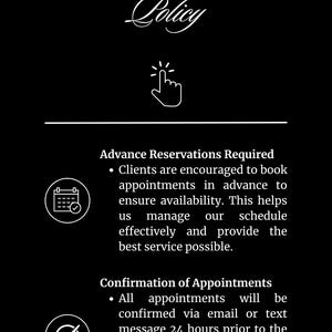 Booking Policy Template Canva, Salon Terms & Conditions, Instagram ...