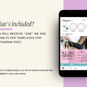 We Are Hiring Flyer for Beautician Hairstylist Salon Job Opening ...