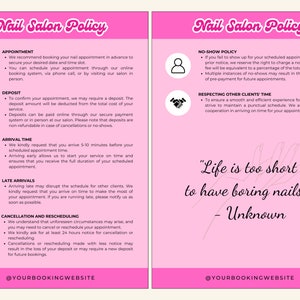 Printable Nail Booking and Cancellation Policy Templates for Nail ...