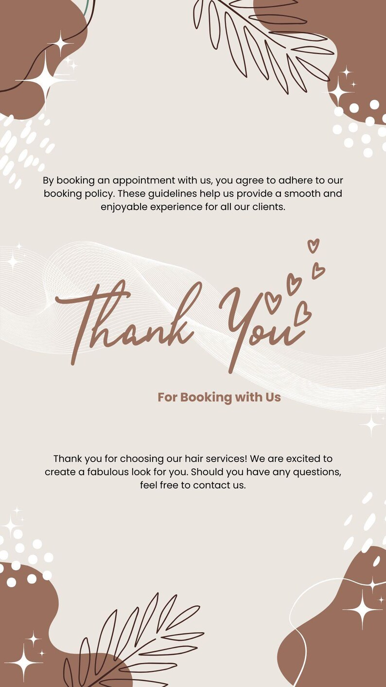 Hair Salon Booking and Cancellation Policy Editable Instagram Template ...