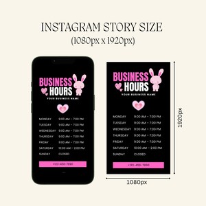 Editable Salon Business Hours Sign Template | Instagram Post and Story ...