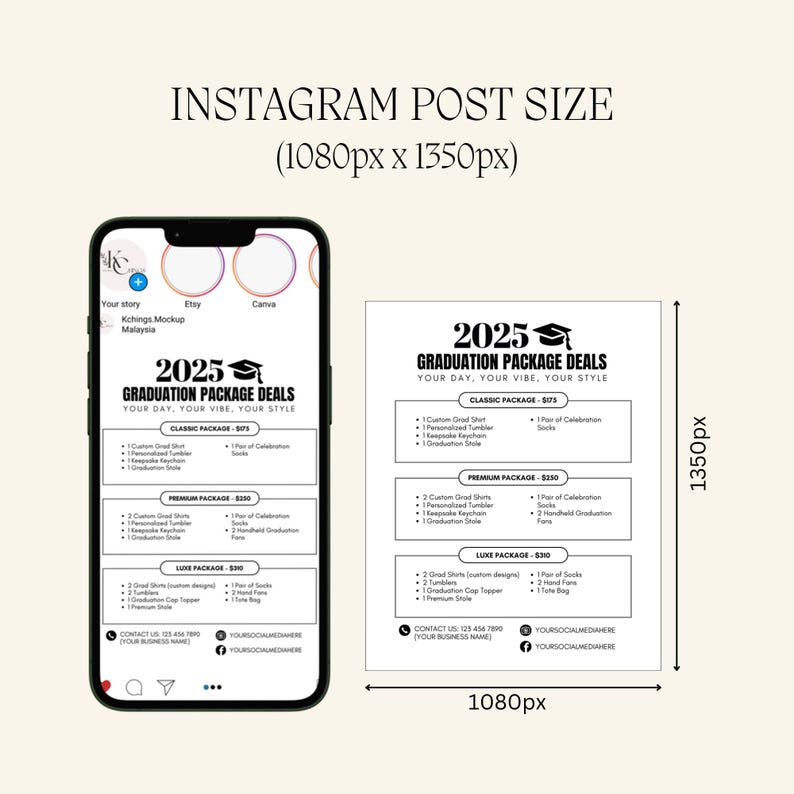 Graduation Package Deals Flyer Template for Canva | Social Media ...