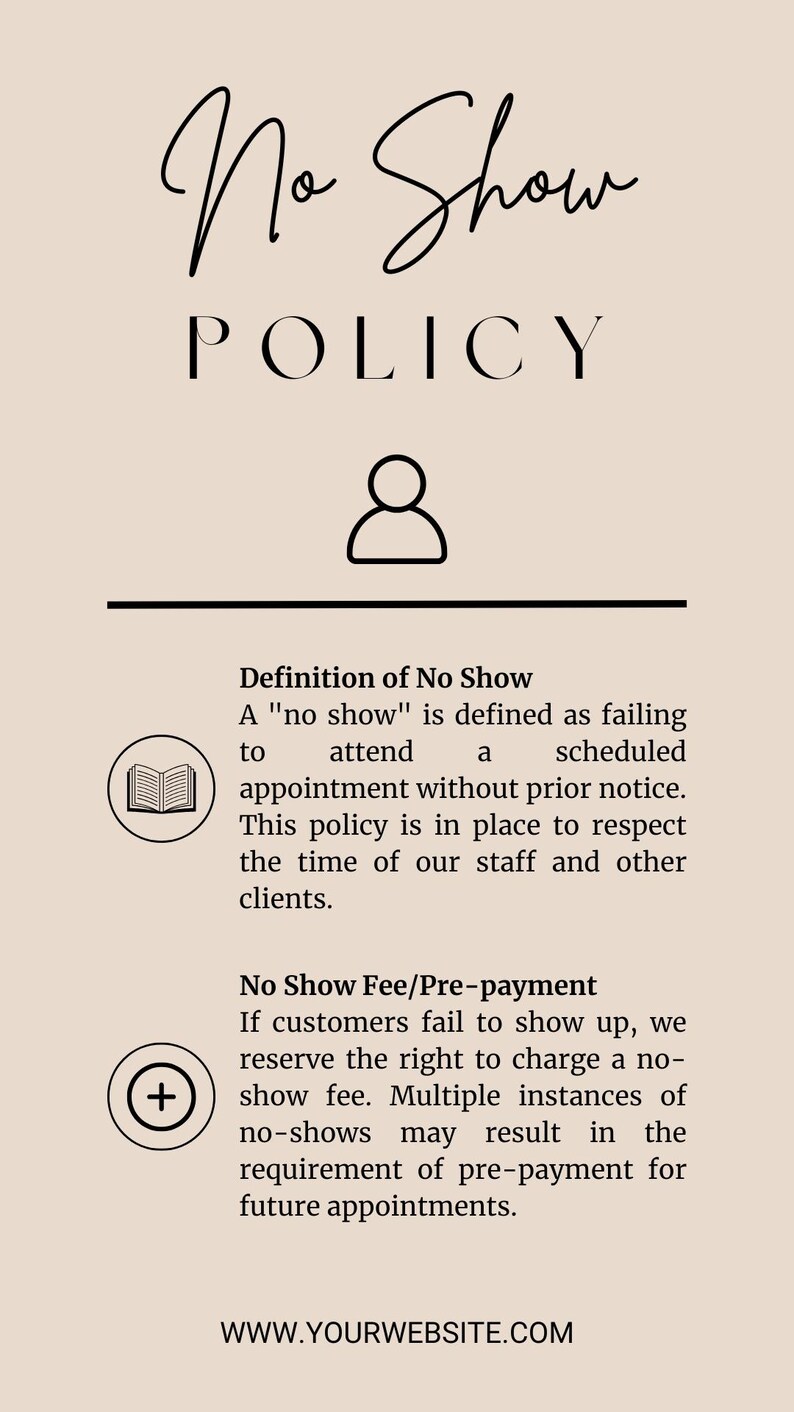 Booking Policy Template Canva for Beauty Salon Business Term and ...