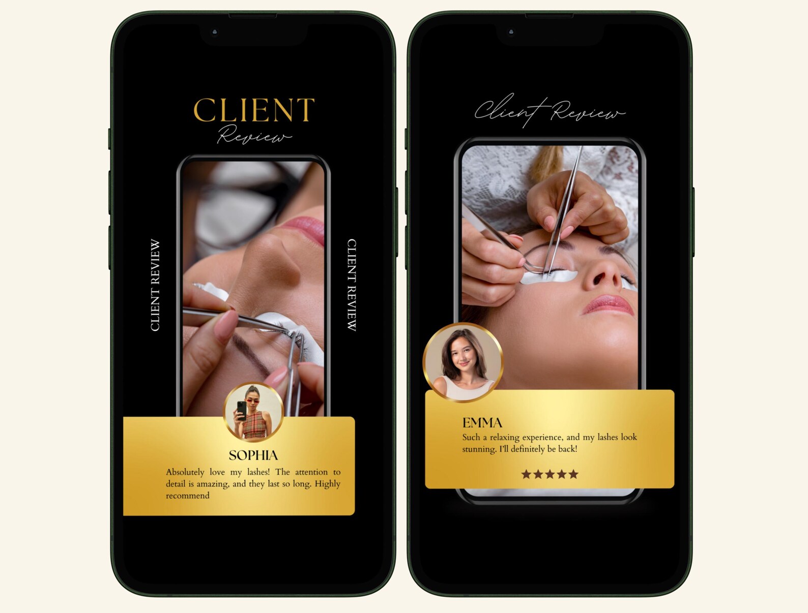 Editable Lash Salon Client Review Template | Canva Instagram Post IG ...