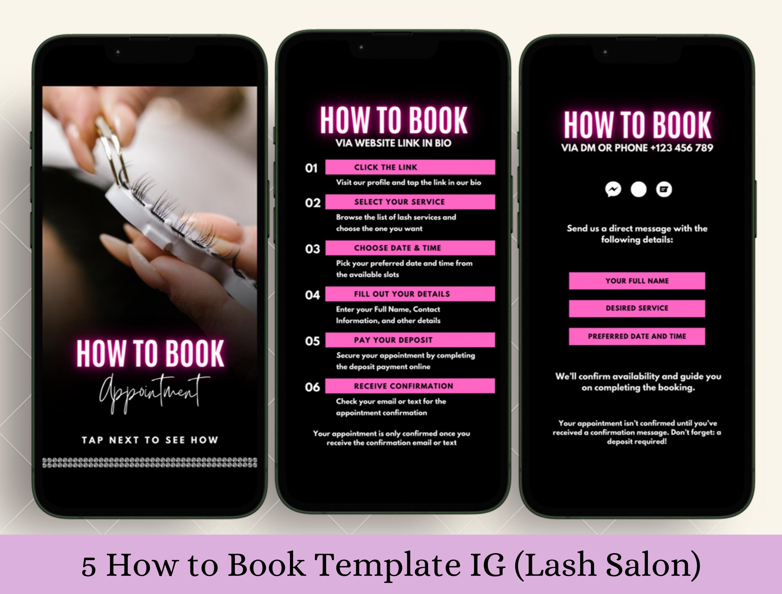 How to Book for Lash Appointment via Website or DM Phone Call ...