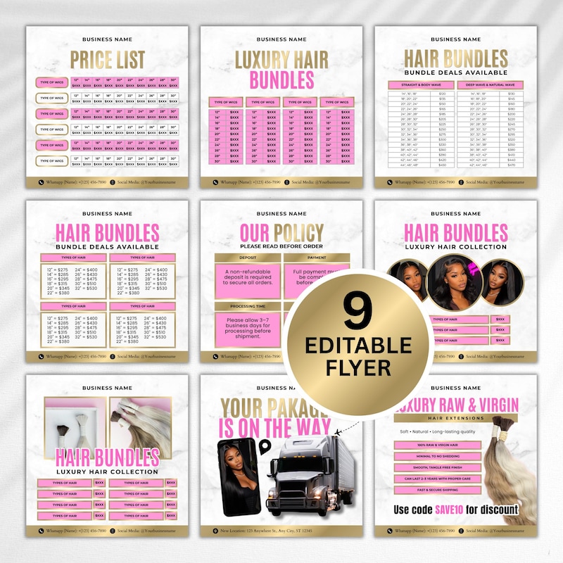 Wig Poster Template - Etsy