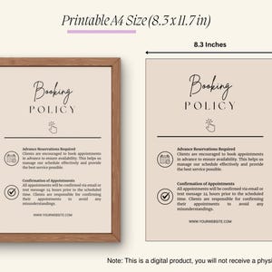Booking Policy Template Canva for Beauty Salon Business Term and ...