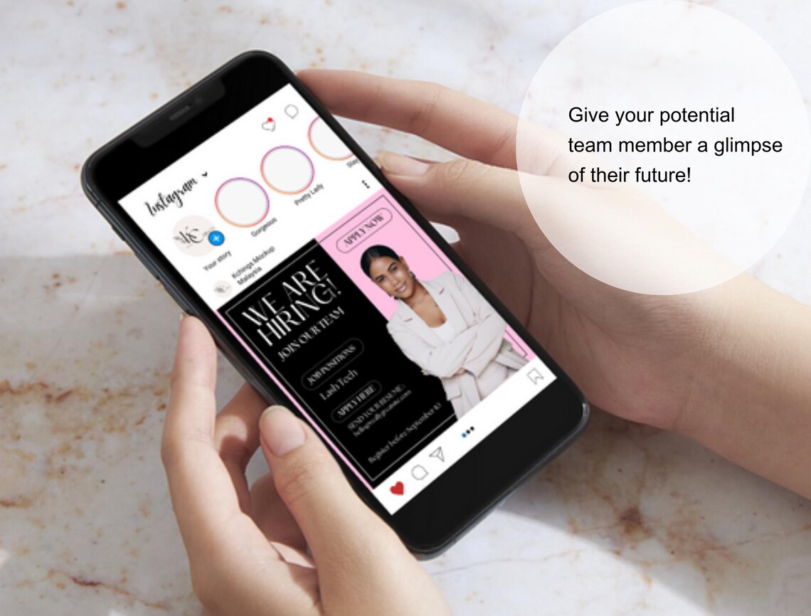 We Are Hiring Pink Flyer for Beautician Lash Tech Salon Job Opening ...