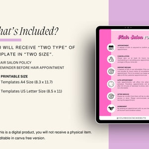 Printable Hair Booking and Cancellation Policy Templates for ...