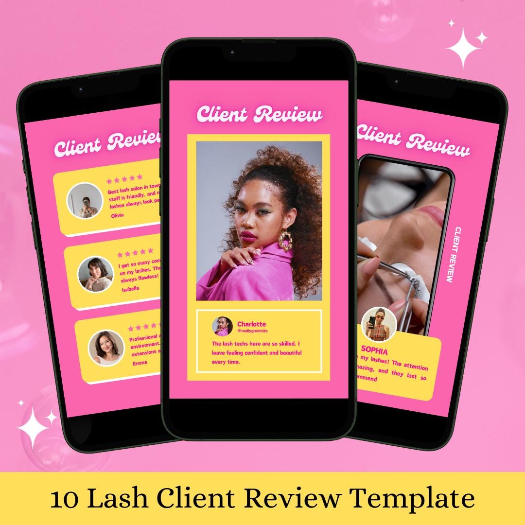 Lash Salon Client Review Template | Canva Instagram Post & IG Story ...