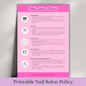 Printable Nail Booking and Cancellation Policy Templates for Nail ...
