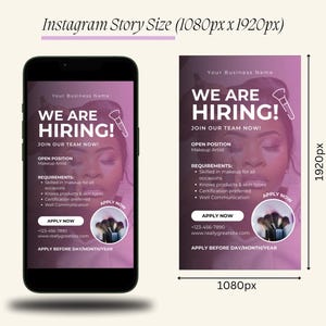 Makeup Artist We Are Hiring Printable Flyer for Beautician Salon Job ...