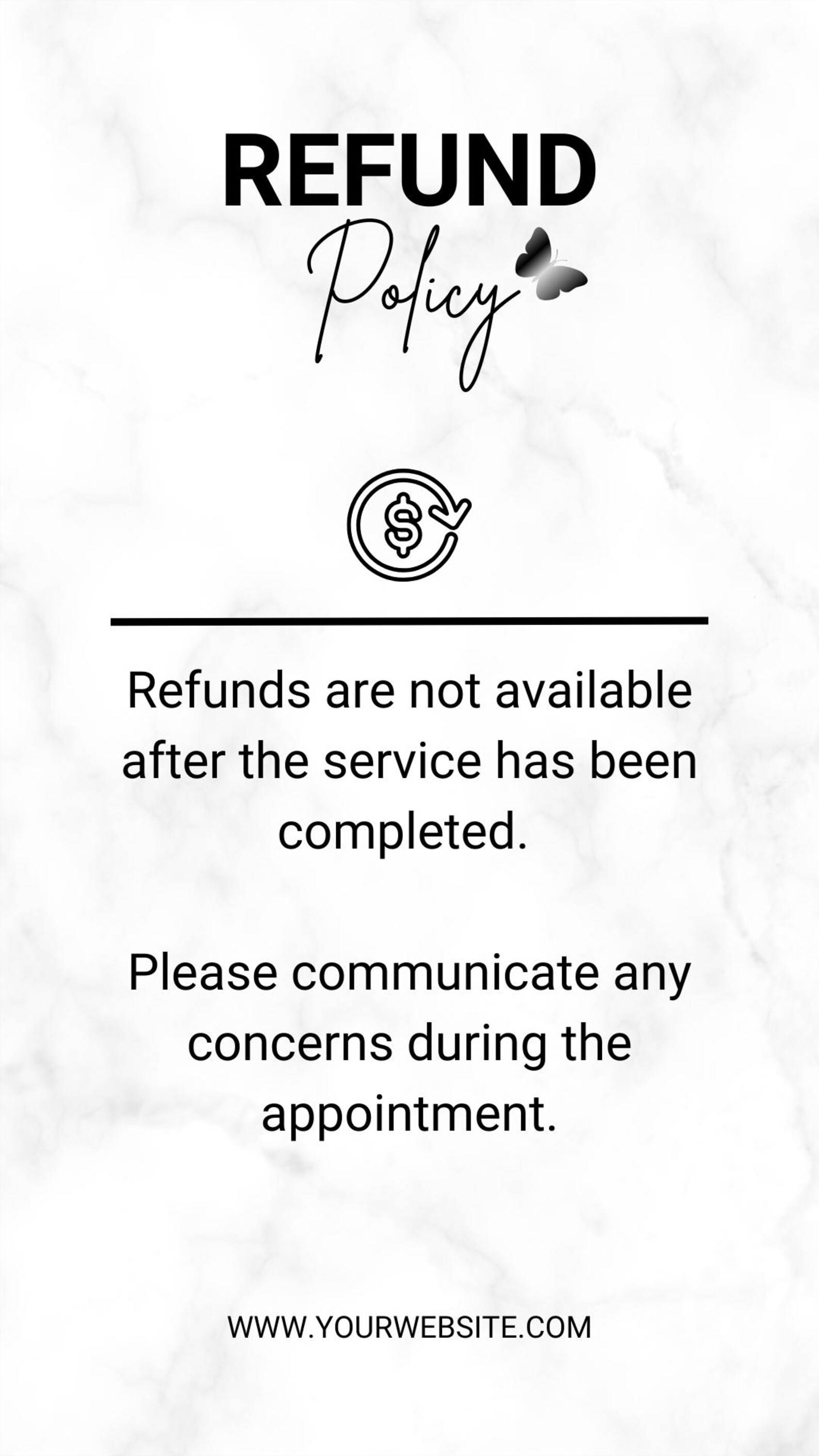 Editable Payment, Refund & Cancellation Policy Canva Template | Salon ...