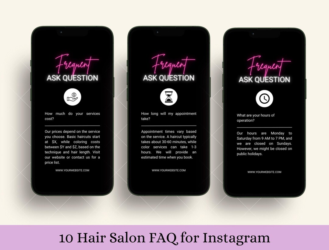 Editable Hair Salon Frequent Ask Question and Answer Canva Templates ...