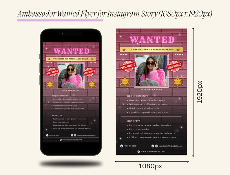 Editable Brand Ambassador Wanted Flyer Canva Template for Wax Hair ...