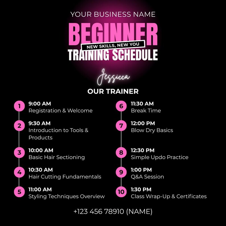 Salon Training Schedule IG Template for Instagram Story and Post, Hair ...