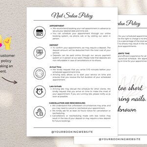 Printable Nail Booking and Cancellation Policy Templates for Nail Tech ...