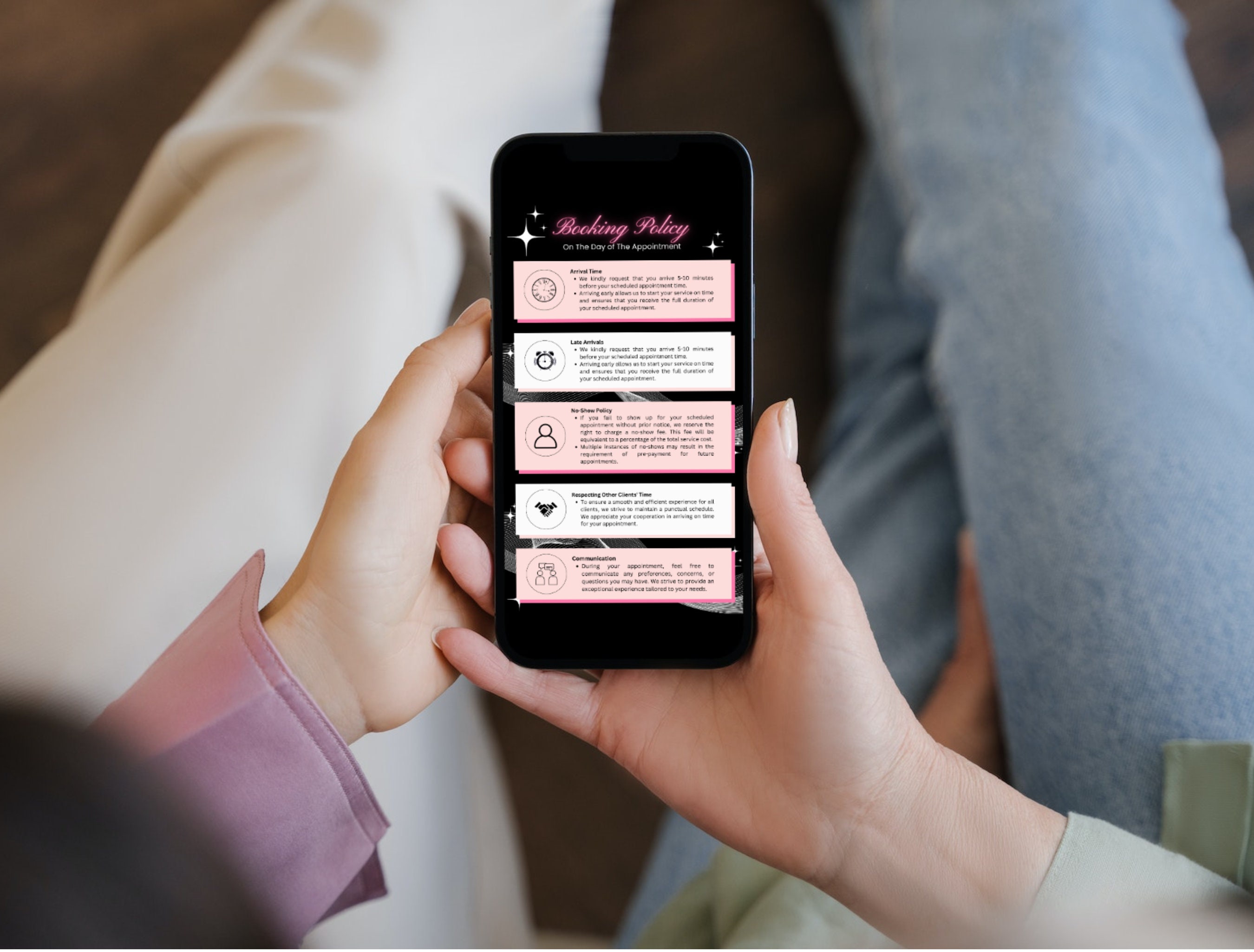 Nail Tech Booking and Cancellation Policy Editable Instagram Template ...