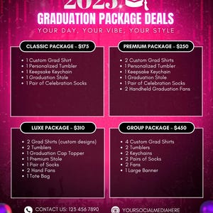Graduation Package Deals Flyer Template for Canva | Social Media ...