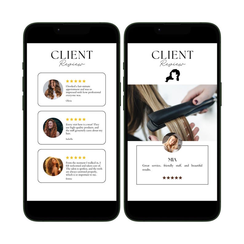 Hair Salon Client Review Template for Instagram Story & Post | Editable ...