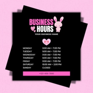 Editable Salon Business Hours Sign Template | Instagram Post and Story ...