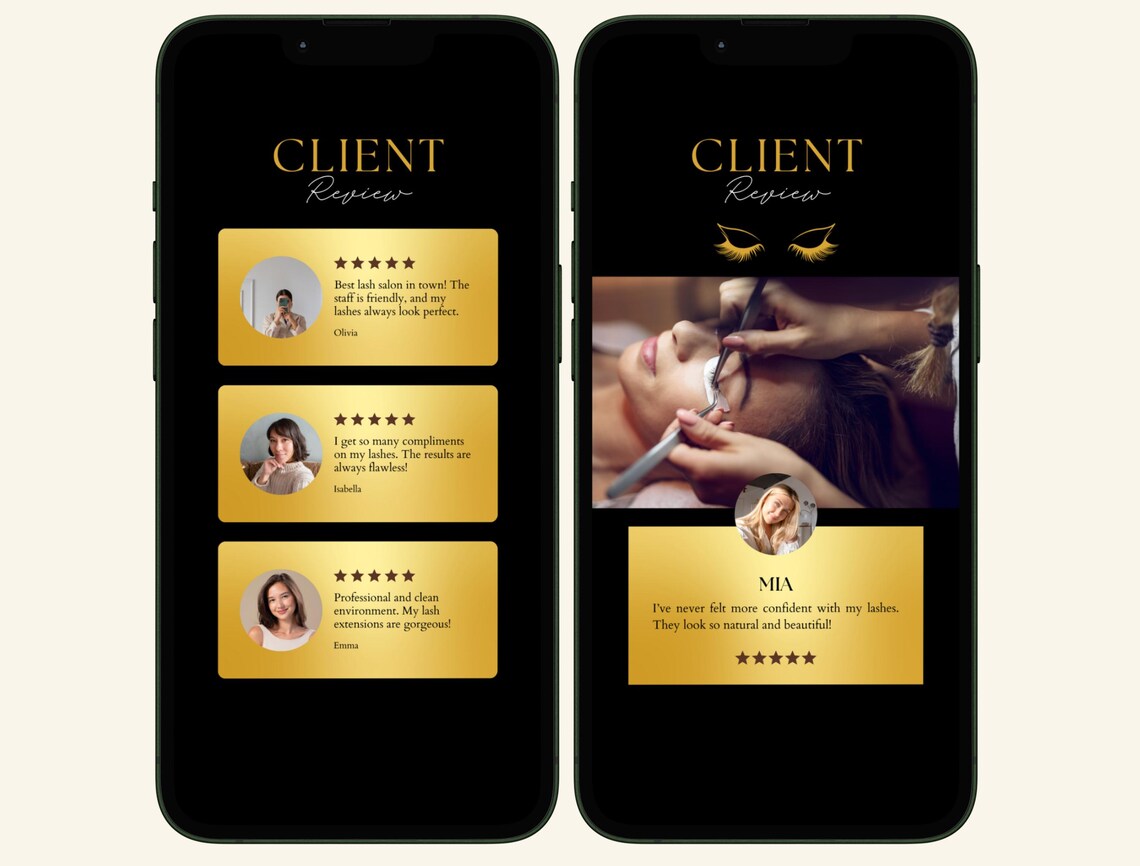 Editable Lash Salon Client Review Template | Canva Instagram Post IG ...