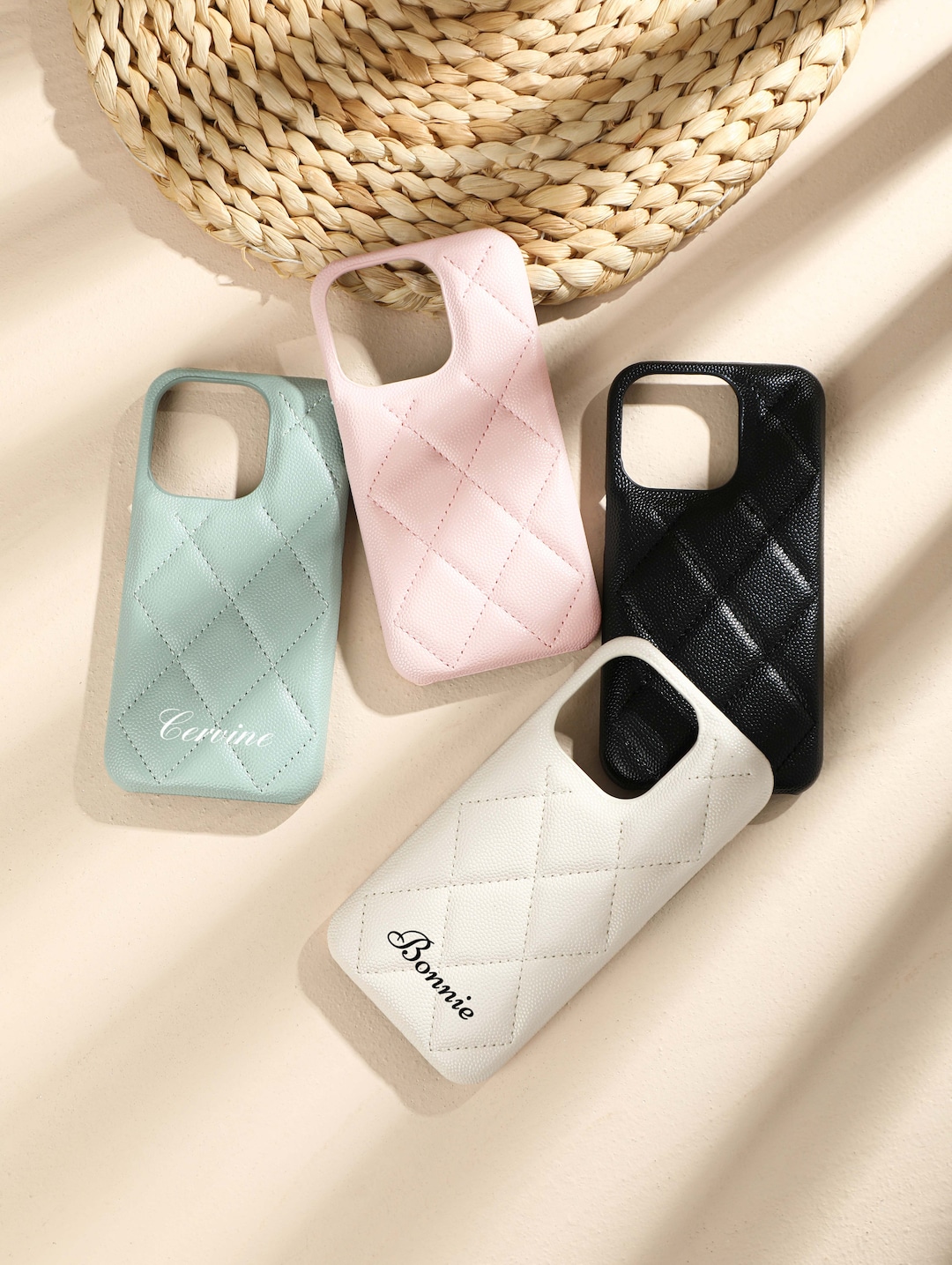 Personalized Leather Case for iPhone 15 Pro 14 Pro Max 13 12, Unique ...