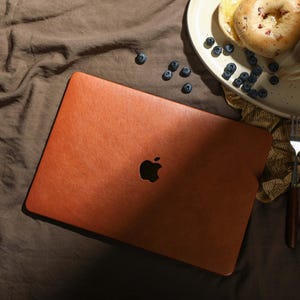 MacBook Case, Retro Orange Leather Hard Case for MacBook Air 13 11 15 ...