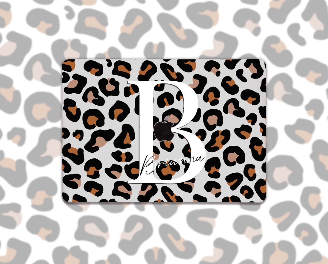 Custom Leopard Print Name MacBook Case, Clear Hard Case for MacBook Pro ...
