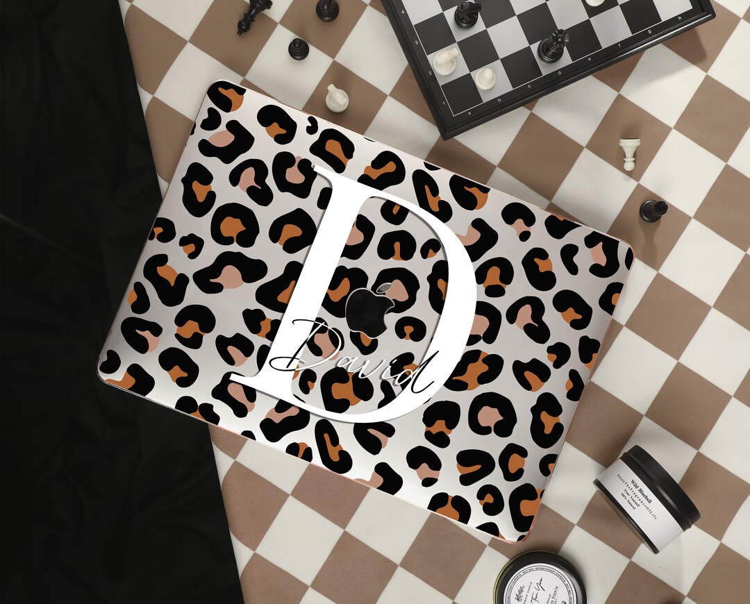 Custom Leopard Print Name MacBook Case, Clear Hard Case for MacBook Pro ...