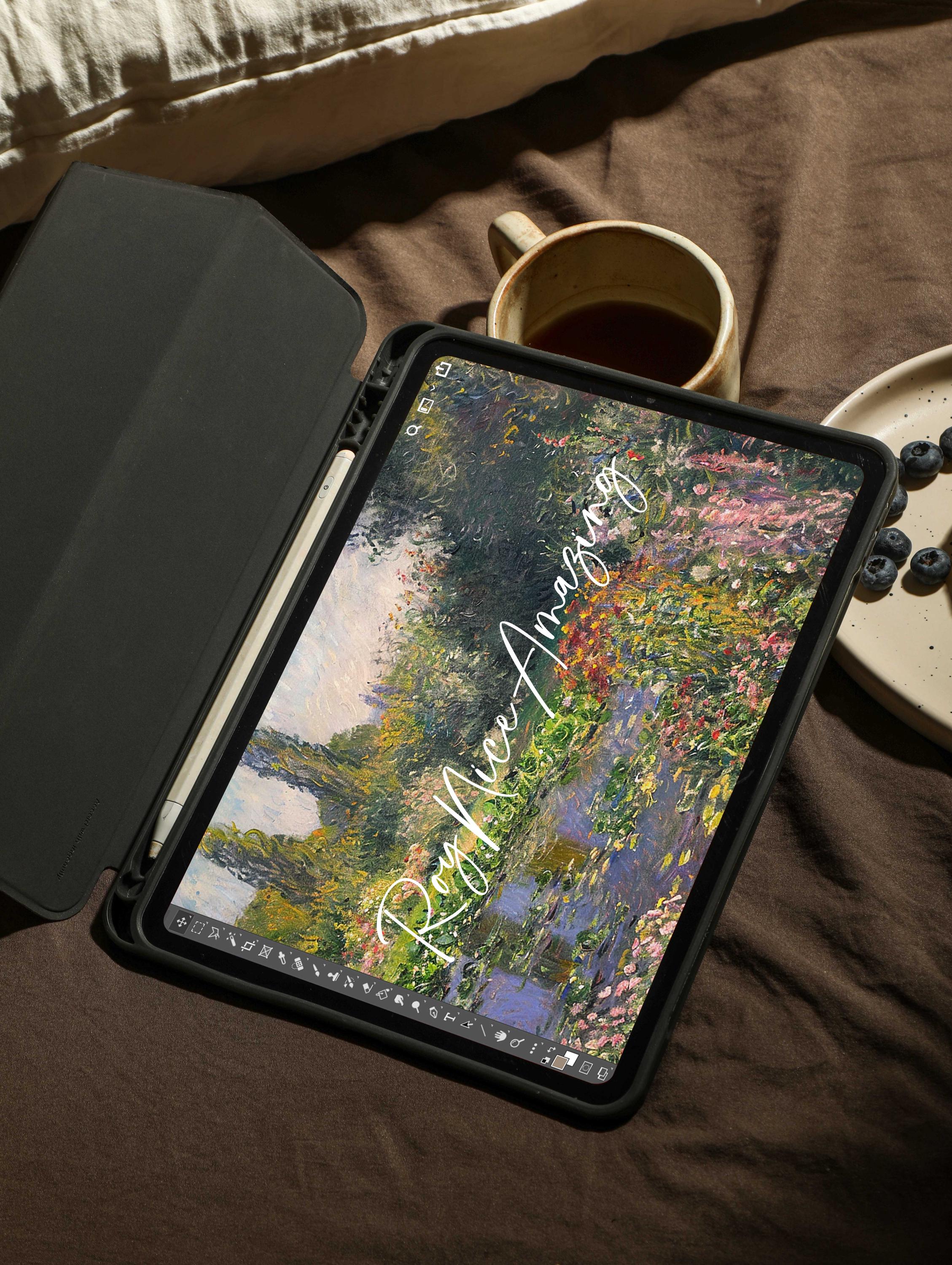 Flower Oil Painting iPad Case, iPad Pro 11" 13"case 2024, iPad Air 11 ...