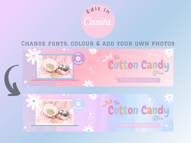 Cotton Candy - Etsy Shop Starter - Etsy Shop - Etsy Banner - Etsy ...