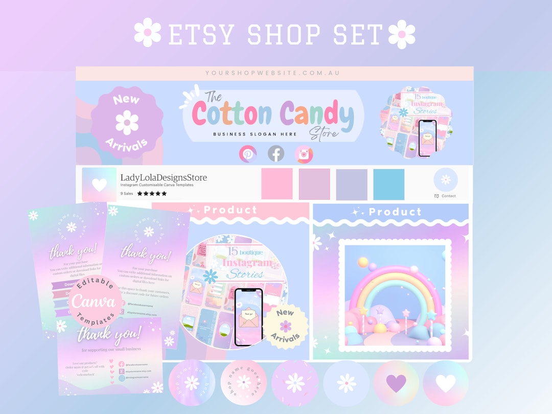 Cotton Candy - Etsy Shop Starter - Etsy Shop - Etsy Banner - Etsy ...