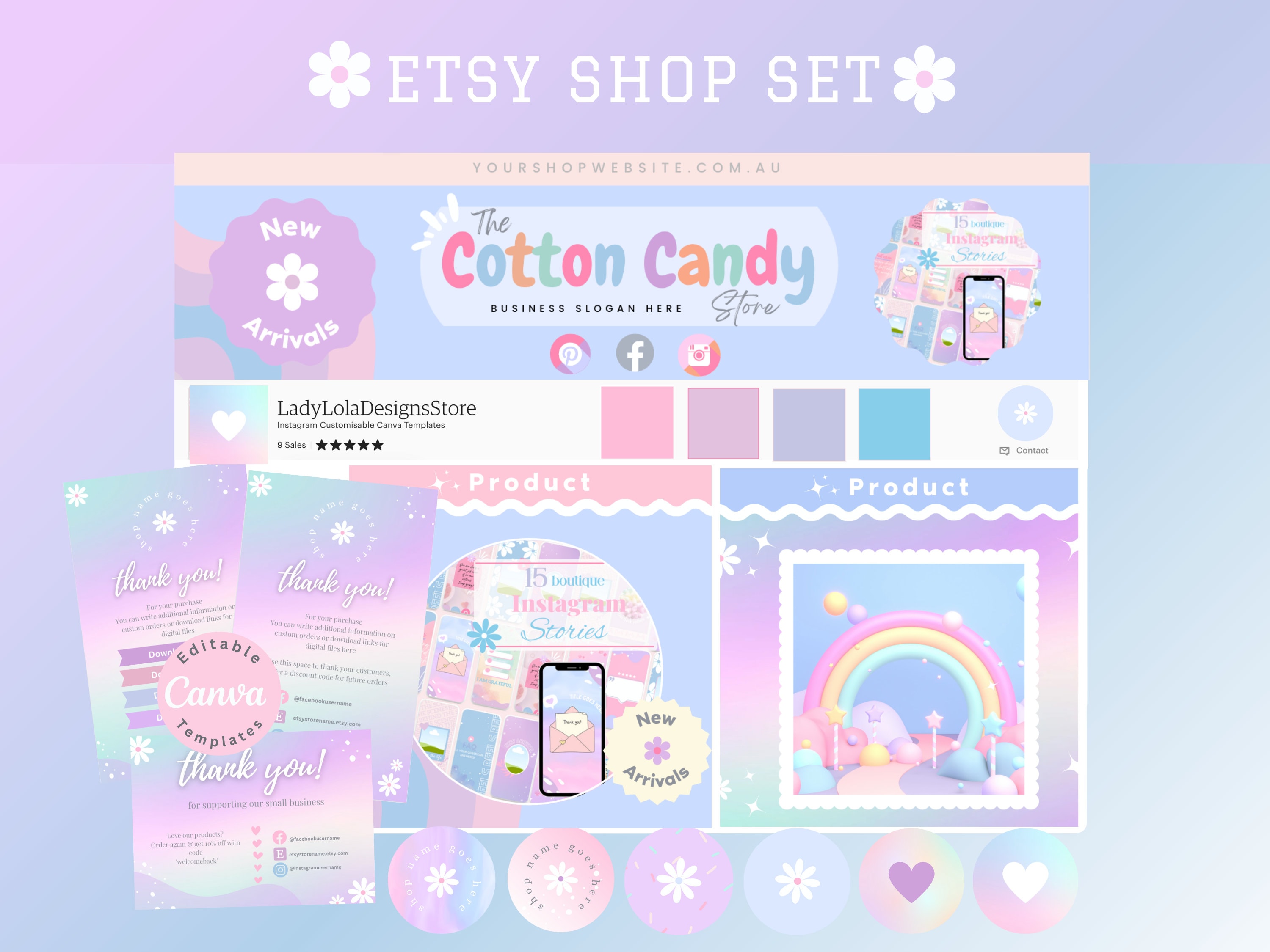 Cotton Candy - Etsy Shop Starter - Etsy Shop - Etsy Banner - Etsy ...