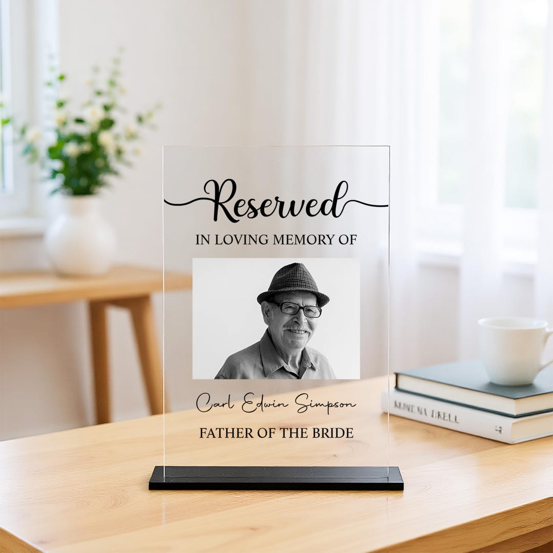 Reserved Memorial Sign,sympathy Gift,wedding Memorial Sign,remembrance ...