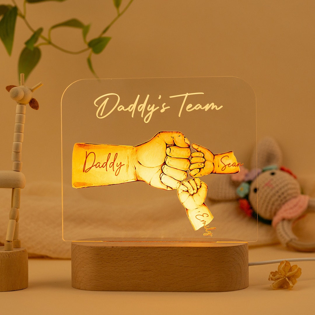 Personalized Fist Bump Fathers Day Gifts From Wife,daddys Team Acrylic ...