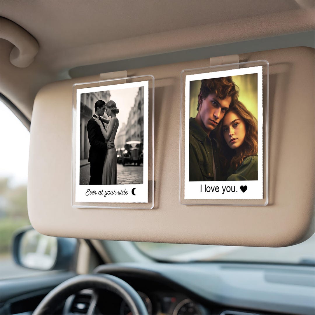 Custom Sleek Acrylic Car Visor Photo Clip,car Visor Clip With Your ...